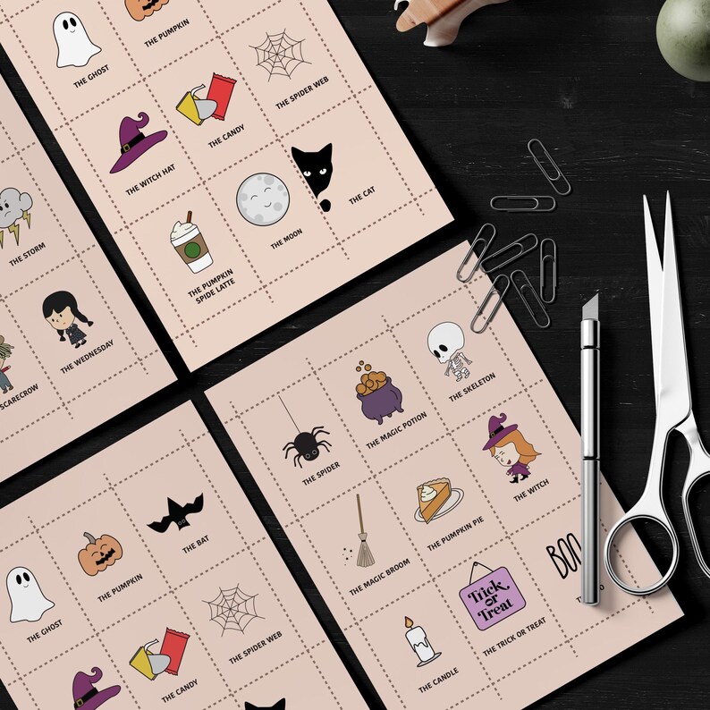 Halloween Bingo Game Halloween Activity for Kids. 20 Halloween Bingo ...