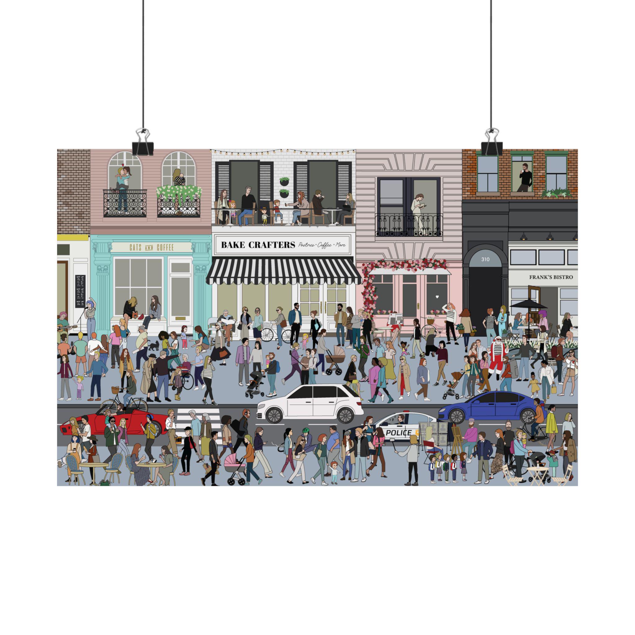 Search and Find Poster Unique Gifts for Friends Drawing Illustration ...