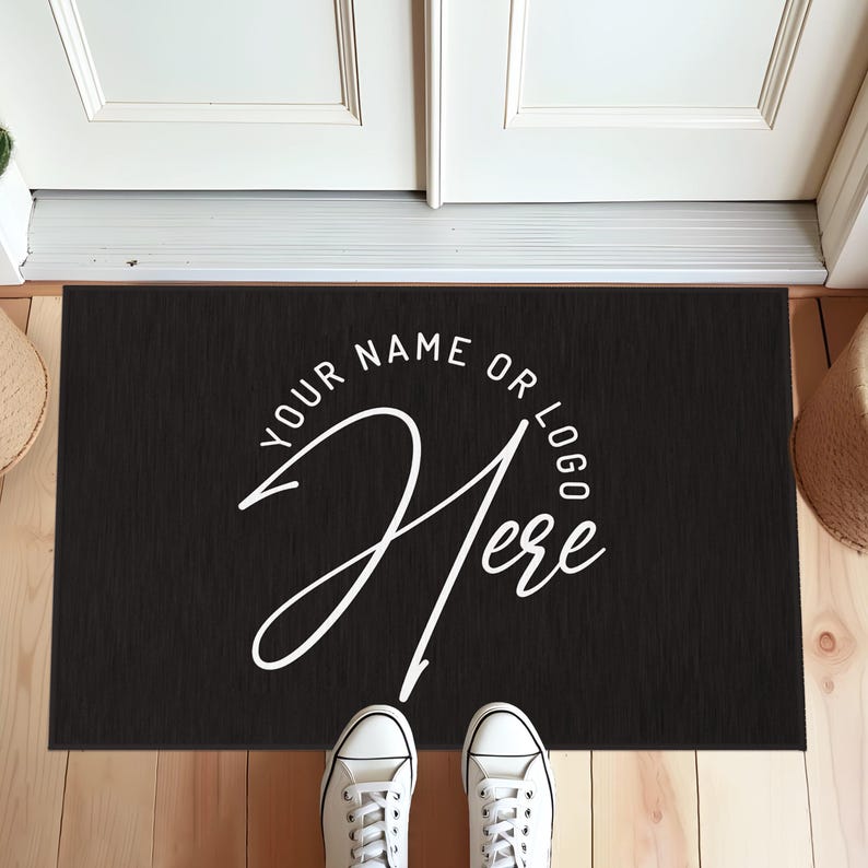 Personalized Outdoor Rug for New Business Owner, Custom Logo Name ...