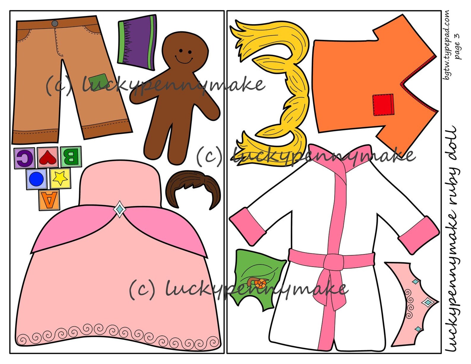Ruby Magnetic Paper Doll Pdf Pattern Instant Download Etsy