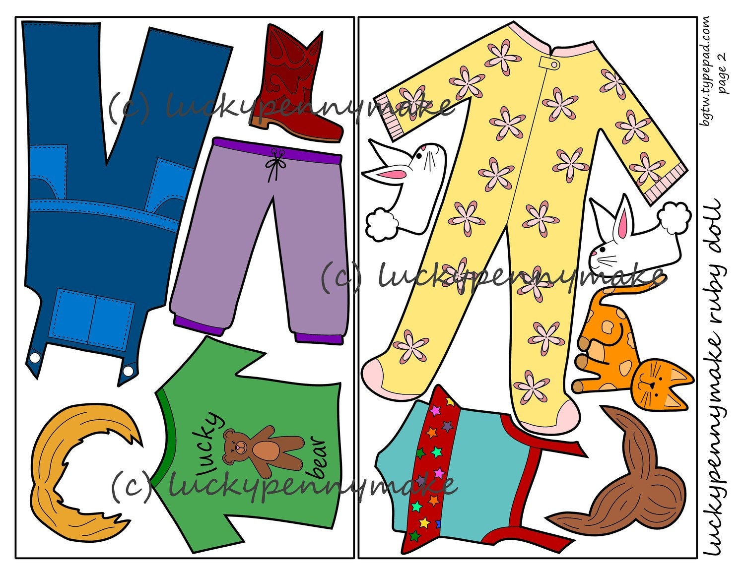 Ruby Magnetic Paper Doll Pdf Pattern Instant Download Etsy