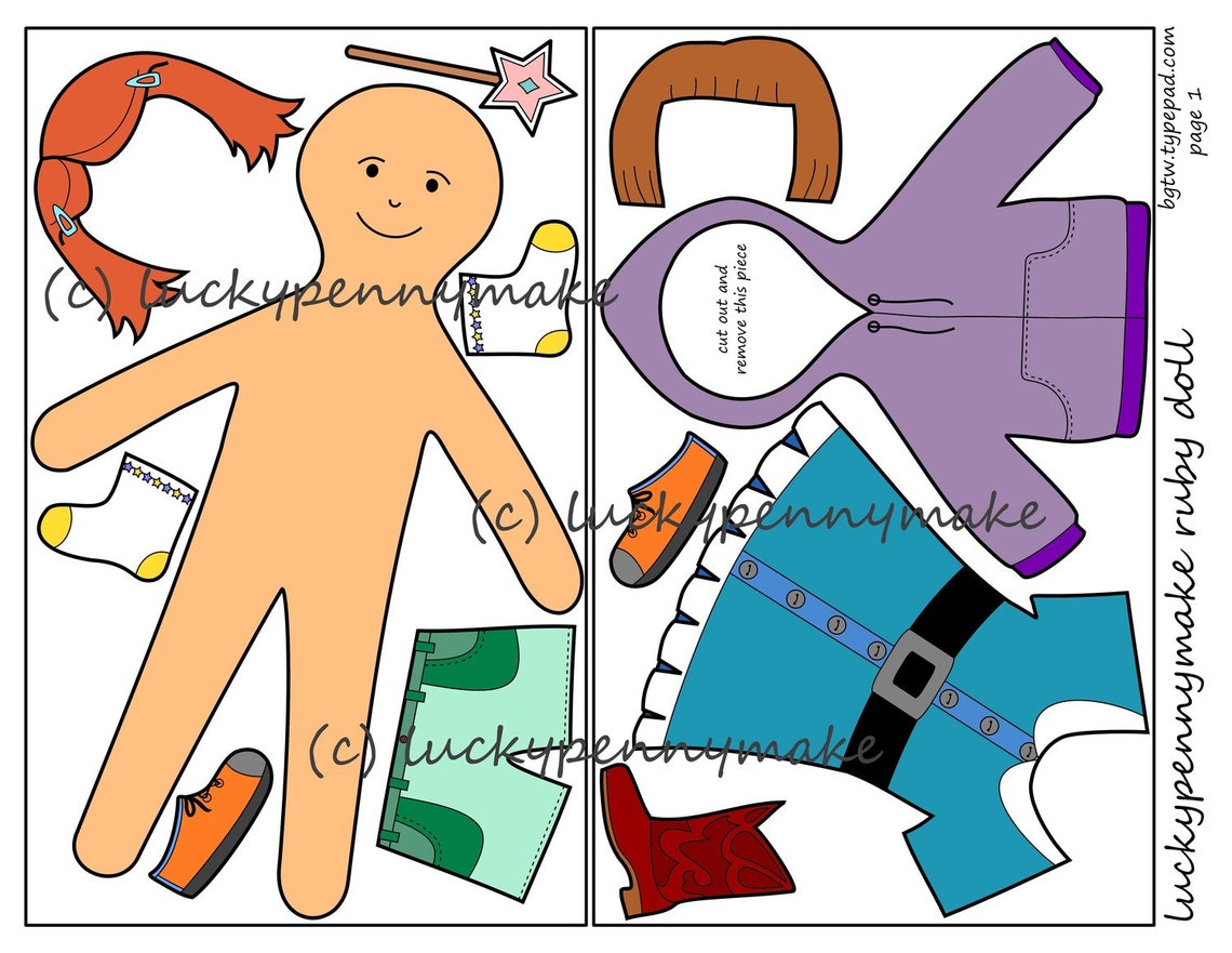 Ruby Magnetic Paper Doll Pdf Pattern Instant Download Etsy