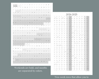 Simple 11 X 17 Printable Split Year Calendar With Blue and Coral Red ...