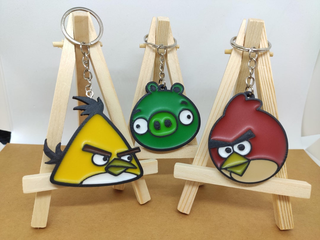 Angry Birds Keychain, Fun Travel Accessory, Cartoon Logo Gift, Car Key ...