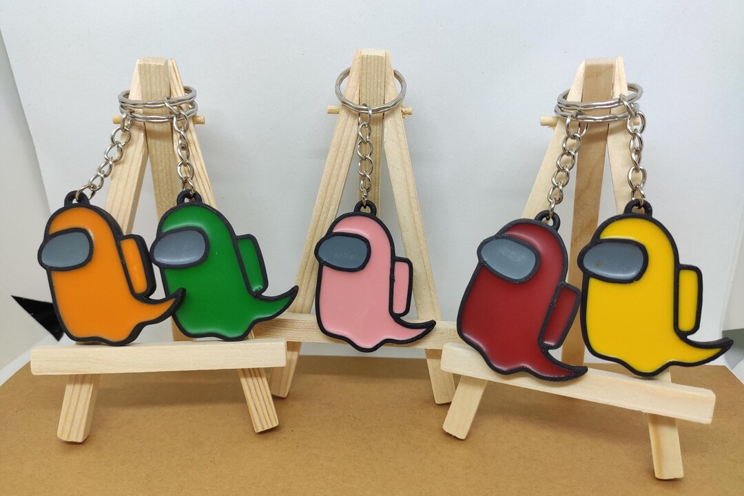 Among Us Ghost Keychain, Gaming Accessories, Fun Gamer Gift ...