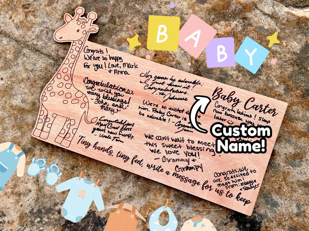 Wooden Baby Shower Guest Signatures Board - Etsy