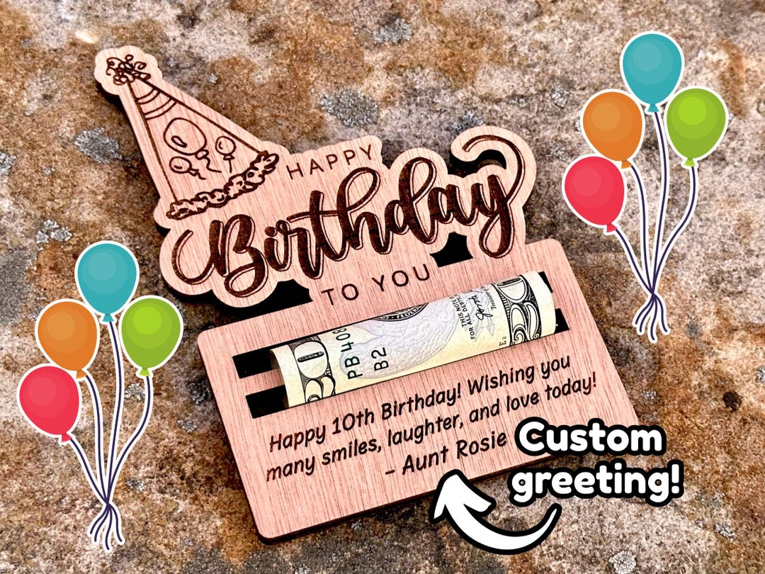 Custom Birthday Card Money Holder Gift - Etsy