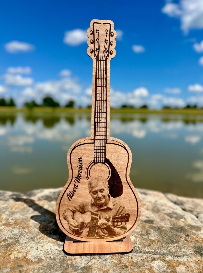 Engraved Acoustic Guitar Photo on Wood: Custom Musician Gift - Etsy