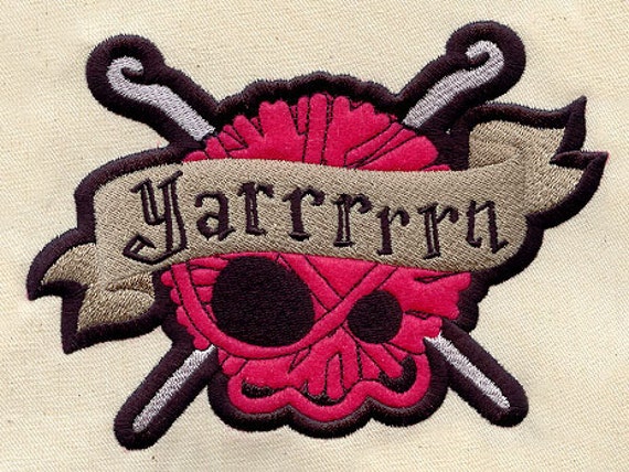 Items similar to Pirate Yarn Sew-on Patch - Crochet Skulls on Etsy