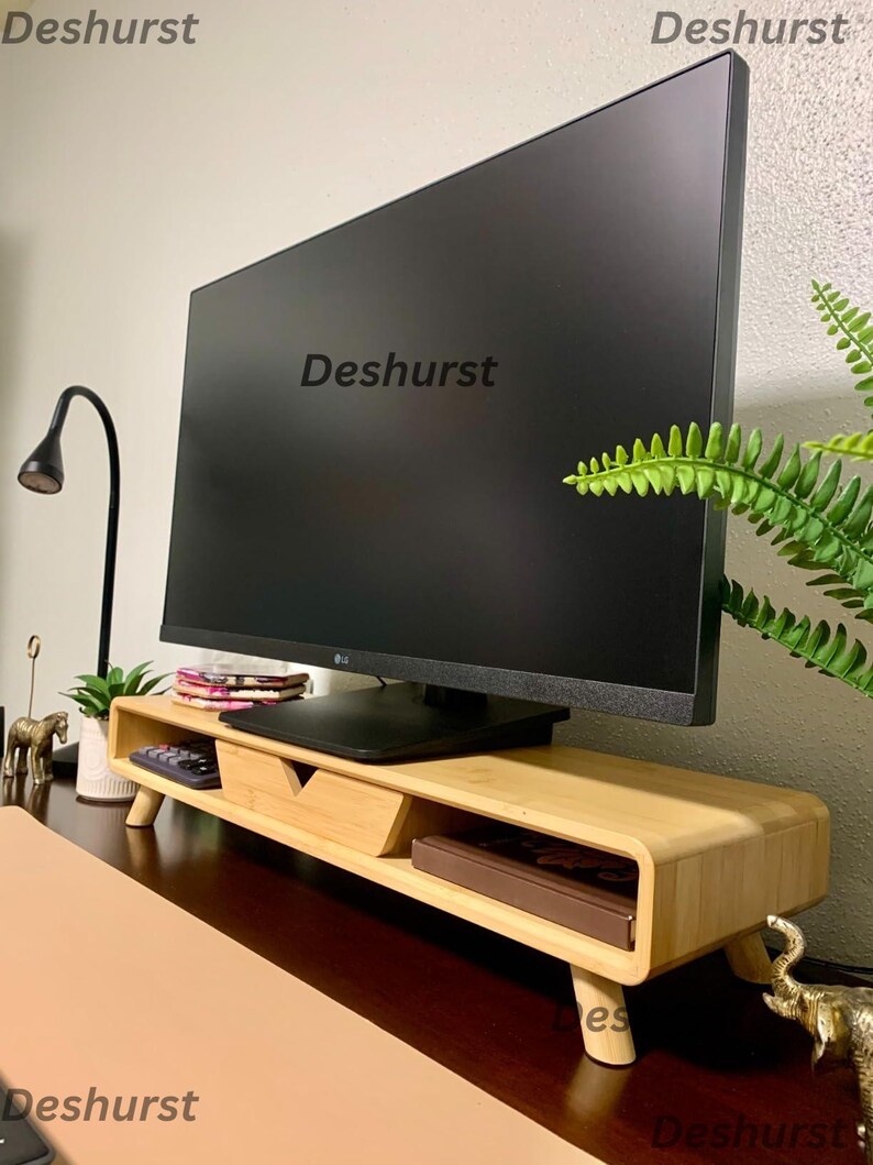 Monitor Stand Bamboo Monitor Stand Monitor Stand With Drawer Monitor ...
