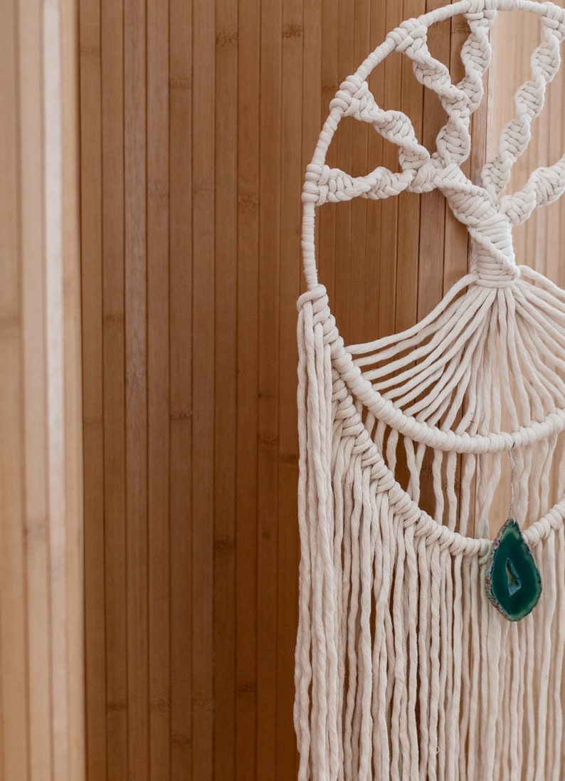 Wall Decoration Tree of Life With Green Agate Stone Wall Hanging Boho Macrame Decor - Etsy