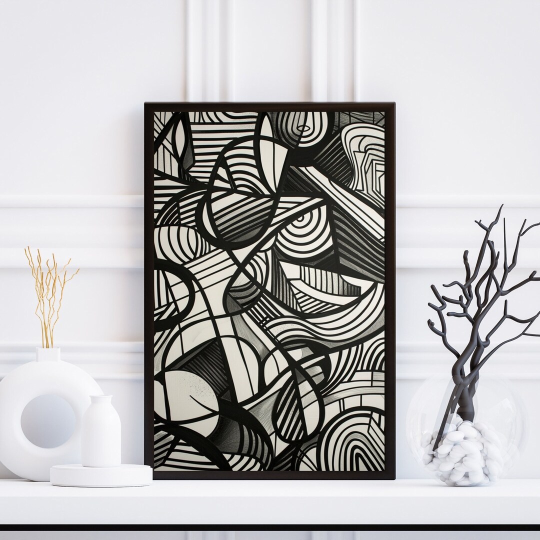 Abstract Black and White Forms Printable Wall Art, Digital Download - Etsy