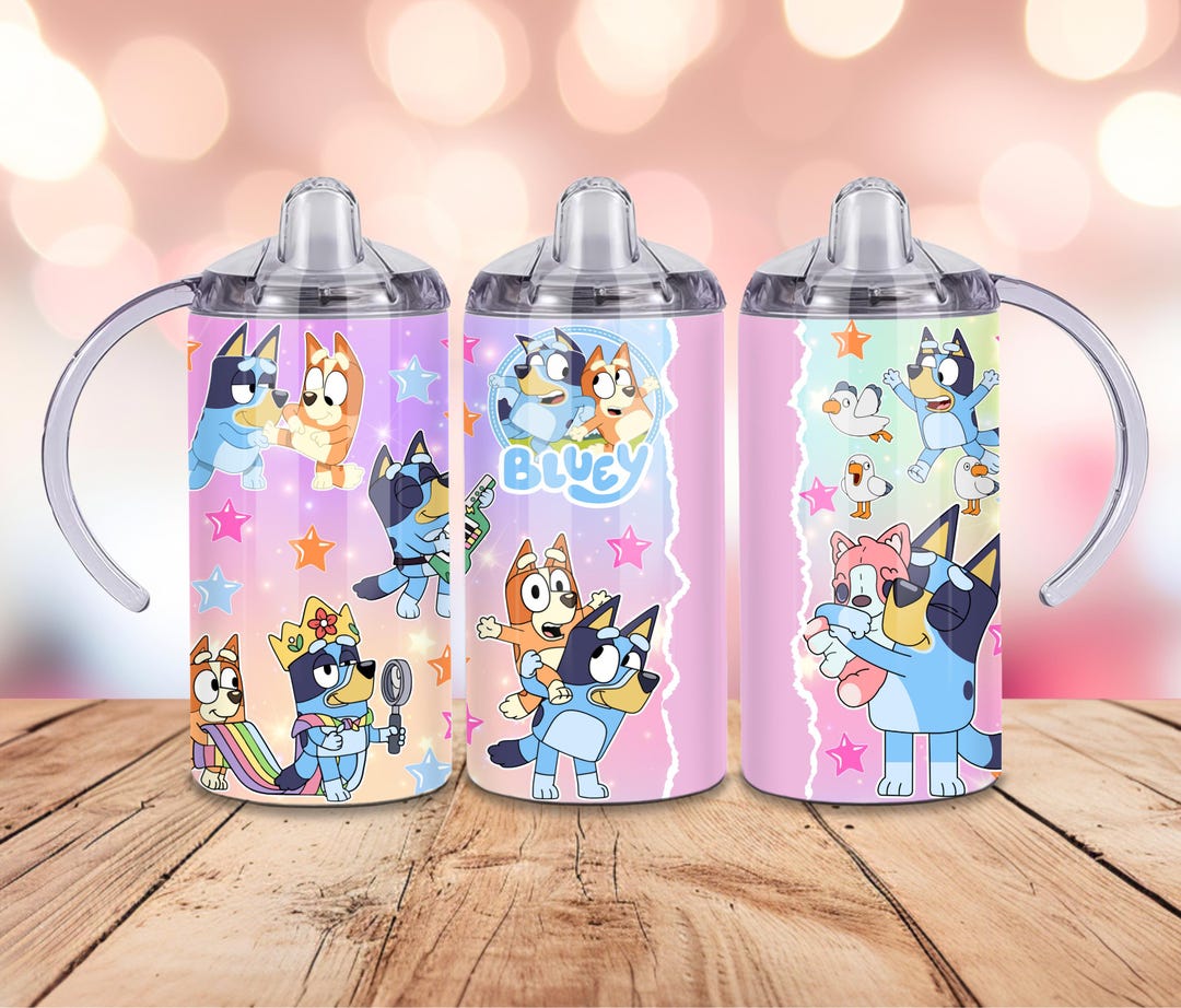 Girl's Bluey 12oz Insulated Sippy Cup Toddler Tumbler With 2 Lids and ...
