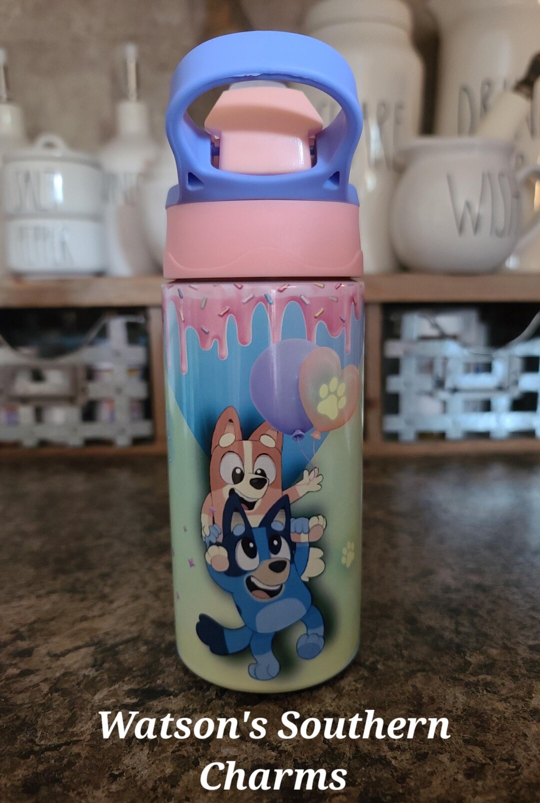 Bluey 12oz Insulated Flip Top Sippy Cup Child or Toddler Tumbler With ...