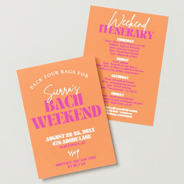 Colorful Bachelorette Party Invitation Template Retro Bachelorette