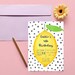 Lemon Birthday Party Invitation Template, Lemon Themed Invite, Citrusy ...