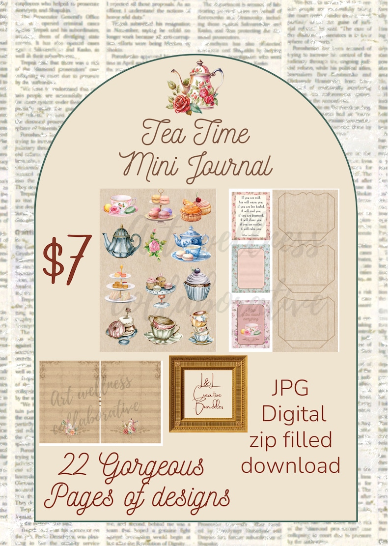 Tea Time Mini Journal - Etsy