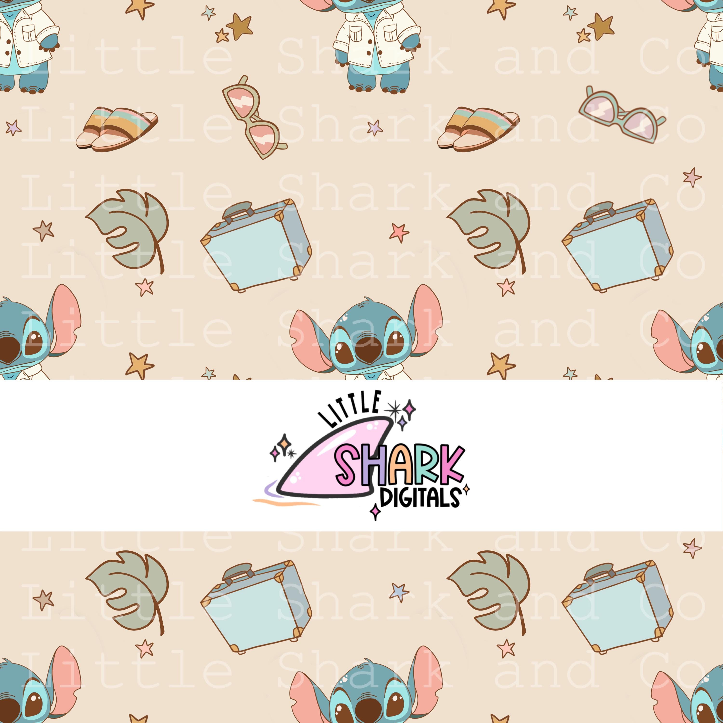Stitch Summer Seamless Pattern, Stitch Digital Paper, Cartoon Seamless ...
