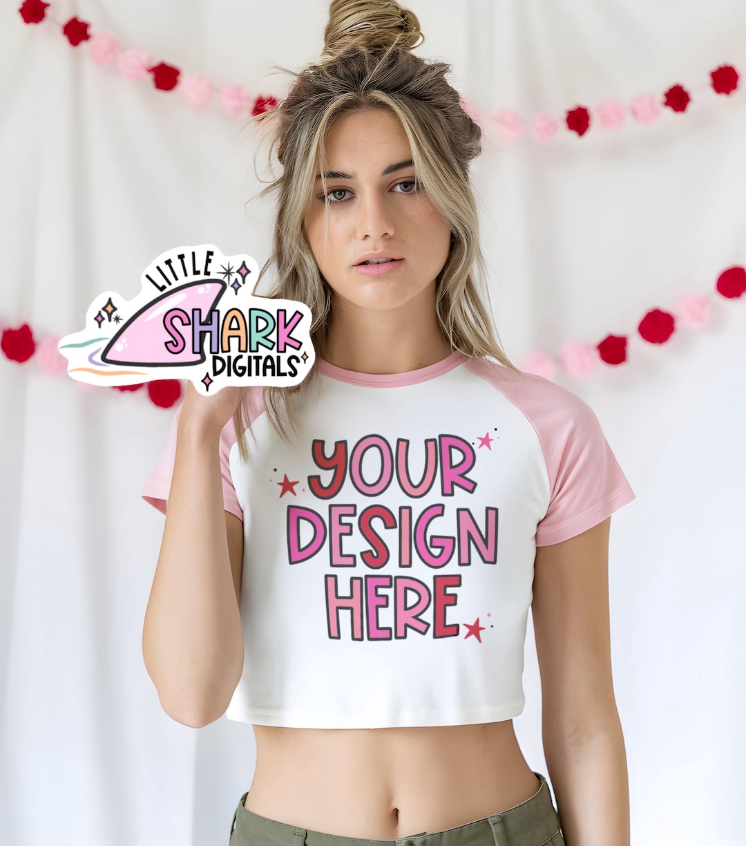 Valentine's Day Mockup, Pink Raglan Mockup, Bella Canvas Raglan, VDAY ...