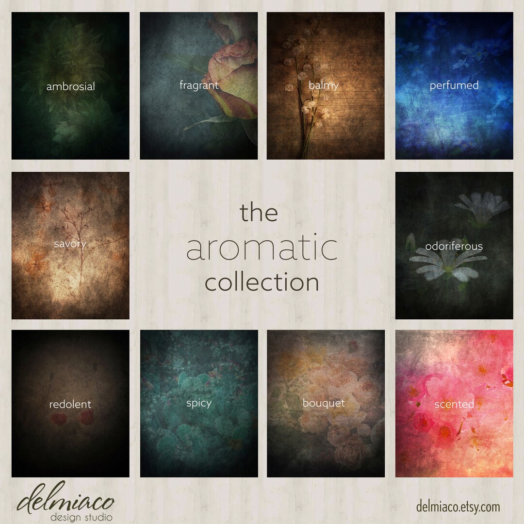 The Aromatic Collection Floral Digital Backgrounds | A Mixture of High ...