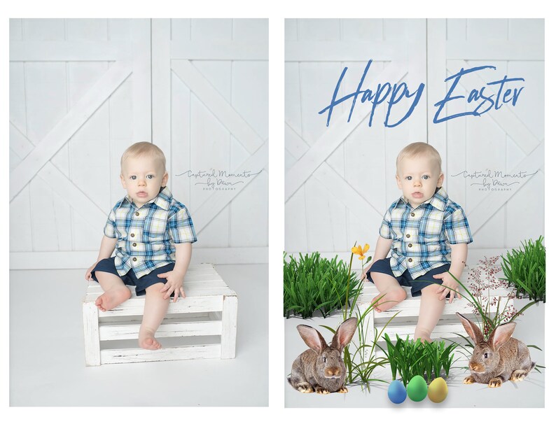 Easter Bunnies, Lillys, Eggs, Grass Overlay | Instant Download | 22 PNG ...