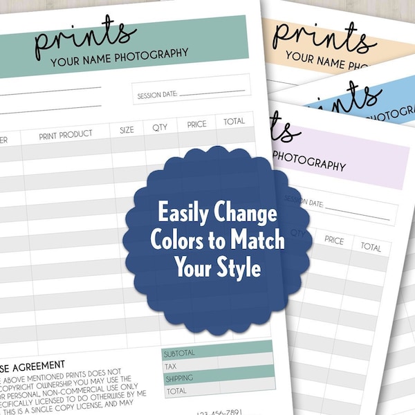 Photography Forms - Etsy