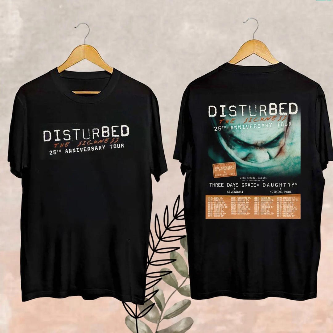 Disturbed the Sickness 25th Anniversary Tour Date 2025 Merch, the Sickness 25th Anniversary Tour ...