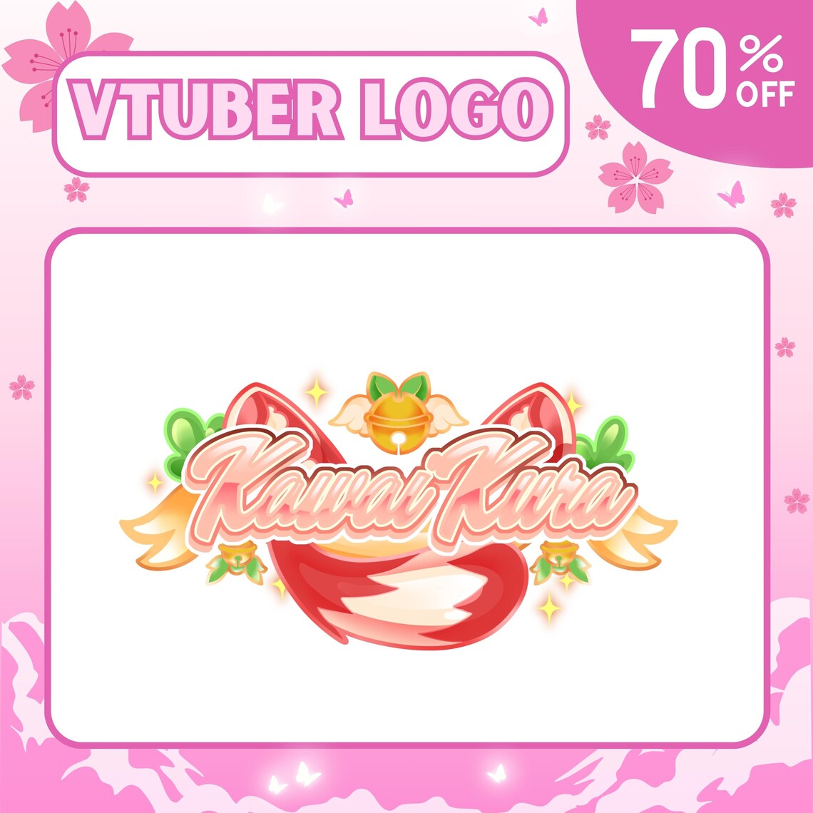 Custom Cute Vtuber Logo Text, Cute Logo, Chibi Logo, Kawaii Logo Text ...