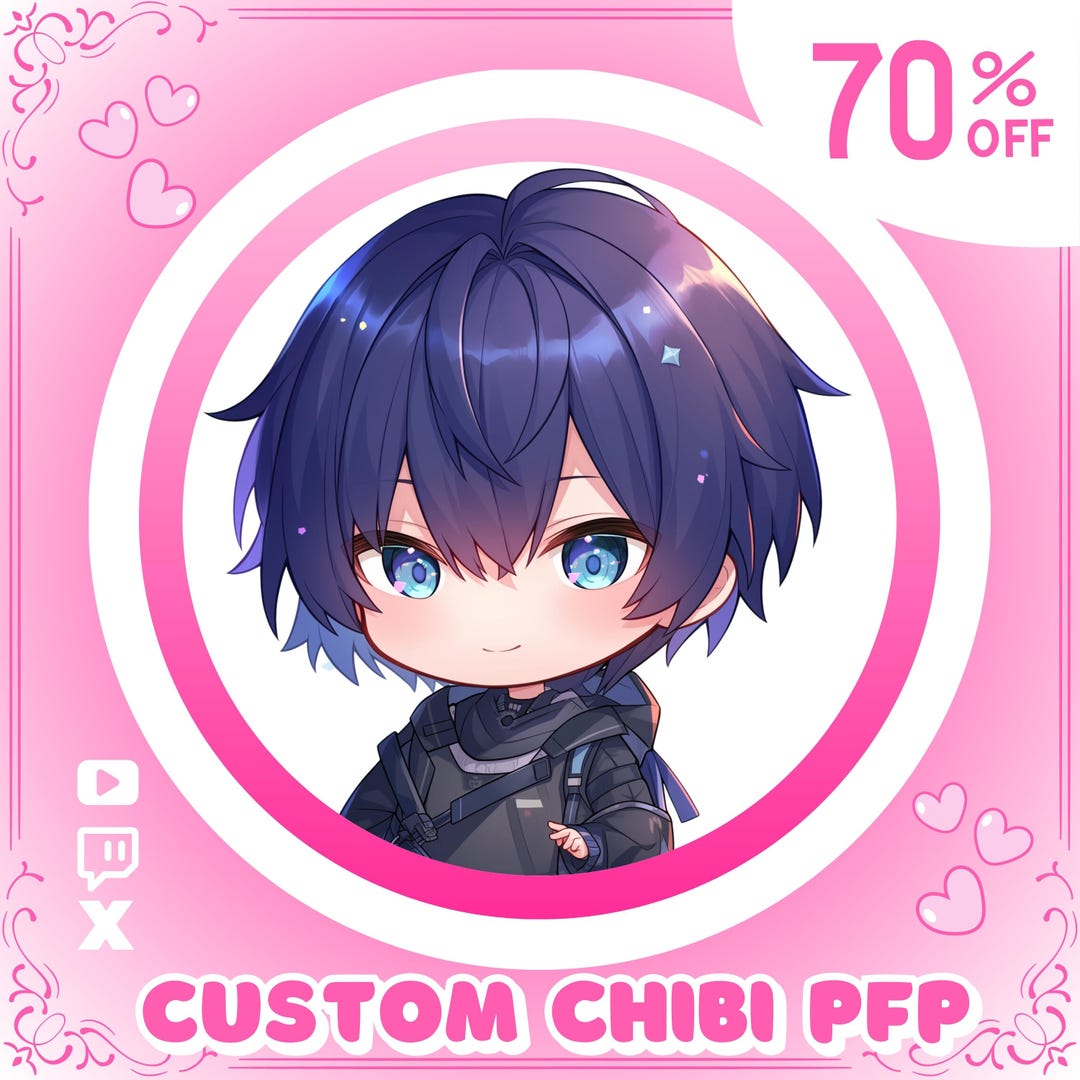 CUSTOM Cute Chibi Anime Cute Chibi Commission Custom Chibi Character ...