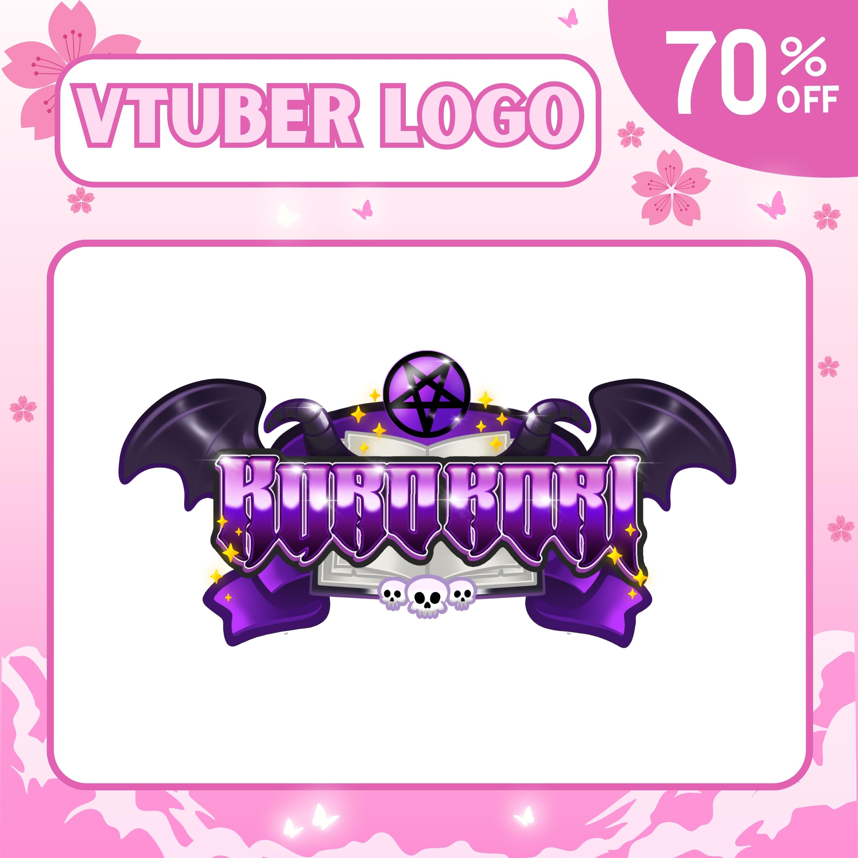 Custom Cute Vtuber Logo Text, Cute Logo, Chibi Logo, Kawaii Logo Text ...