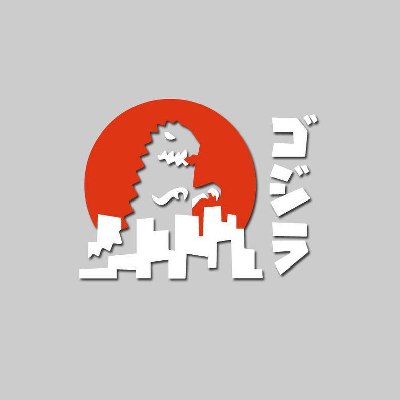 Funny Monster Dinosaur Godzilla Car Stickers Vinyl Cut Window Decal JDM ...