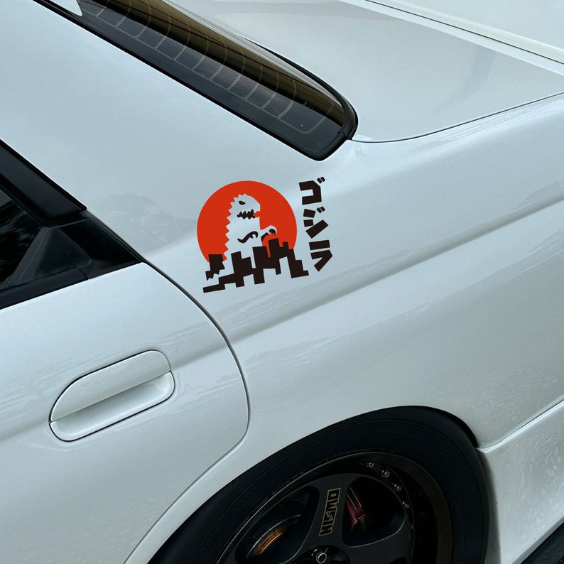 Funny Monster Dinosaur Godzilla Car Stickers Vinyl Cut Window Decal JDM ...