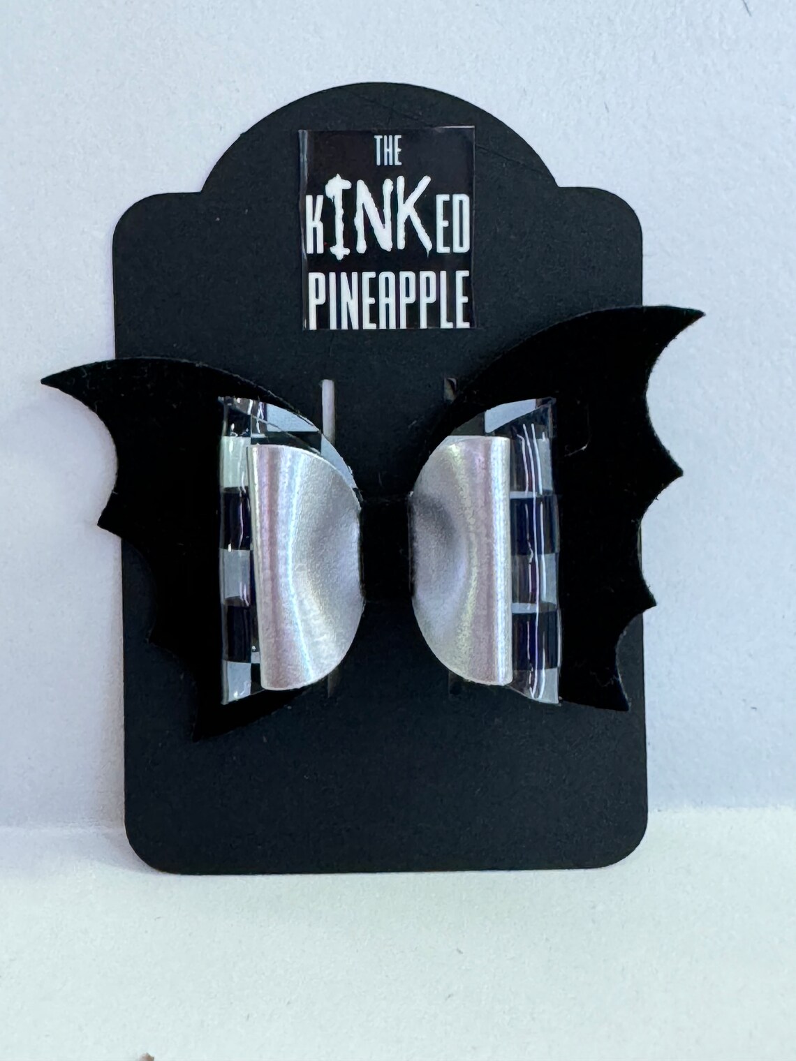 Goth Bat Bow, Handmade Bow, Black and Silver Bow, Goth Bow, Hair Bows ...