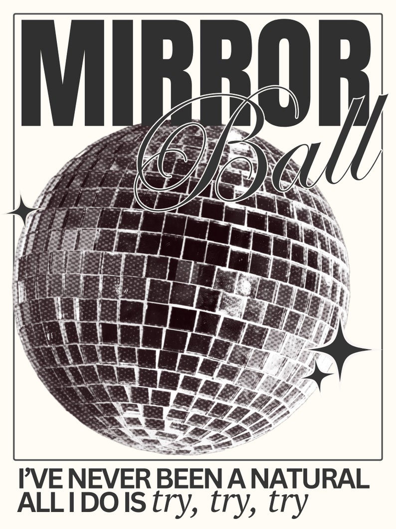 Taylor Swift Poster Mirror Ball Poster Digital Art Original Digital ...