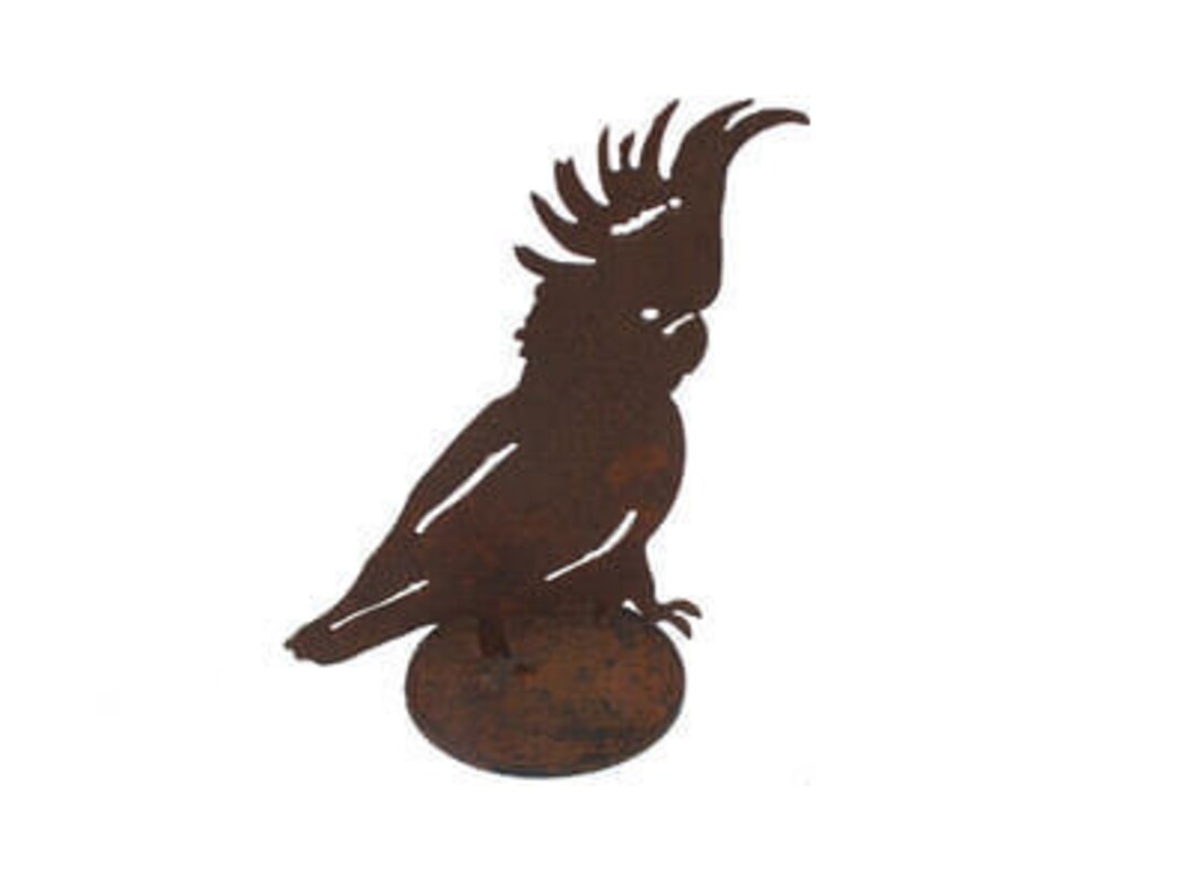 Small Cockatoo Stand Garden Art Rusty Metal Sculpture - Etsy
