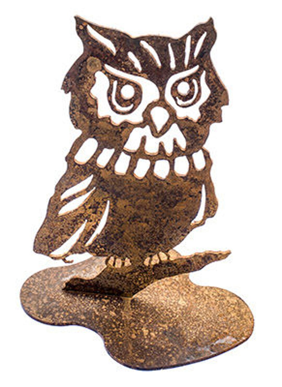 Owl Stand Garden Art Rusty Metal Sculpture - Etsy