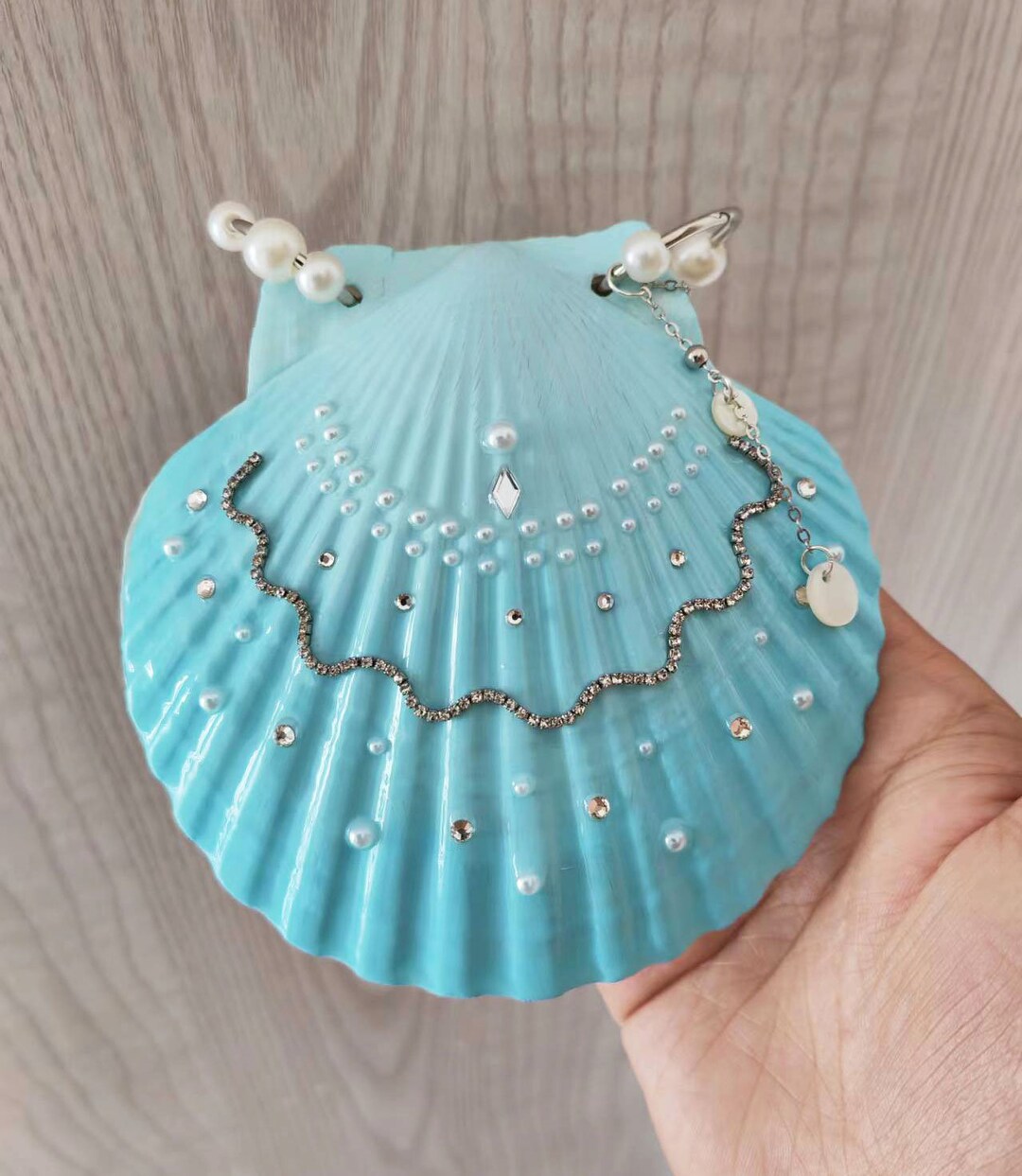 Tiffany Blue Scallop Shell Art Journal,seashell Notebook,handmade Art ...