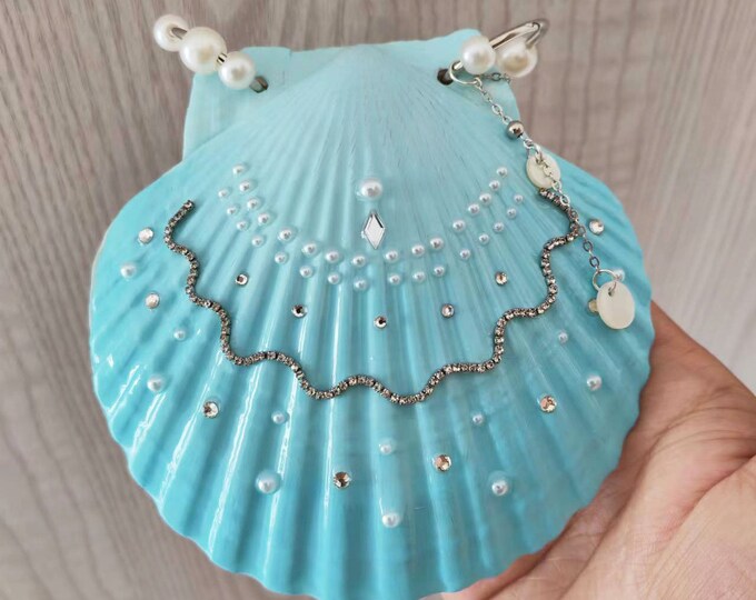 Tiffany Blue Scallop Shell Art Journal,seashell Notebook,handmade Art ...