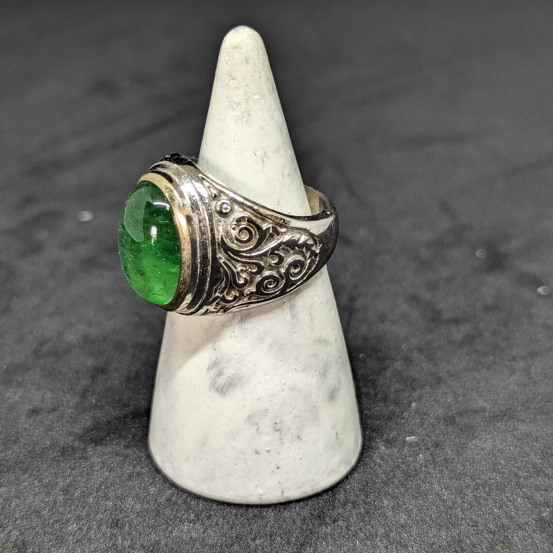 Antique Borneo Emerald Silver Ring Natural Kalimantan Emerald - Etsy