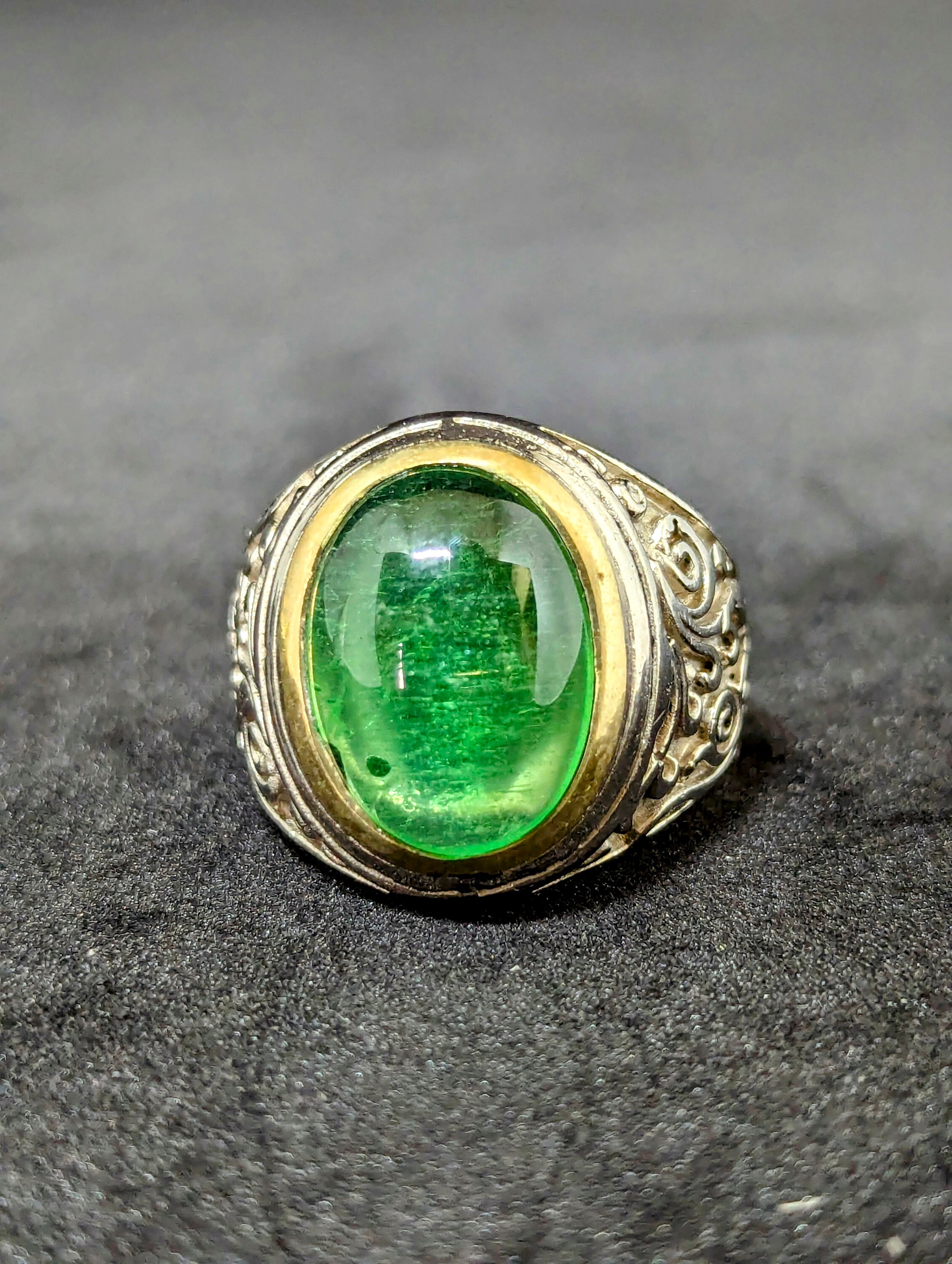 Antique Borneo Emerald Silver Ring Natural Kalimantan Emerald - Etsy