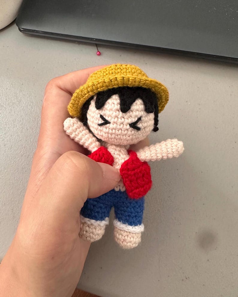Luffy Long Neck Keychain Pattern PDF for Digital Crochet Amigurumi ...