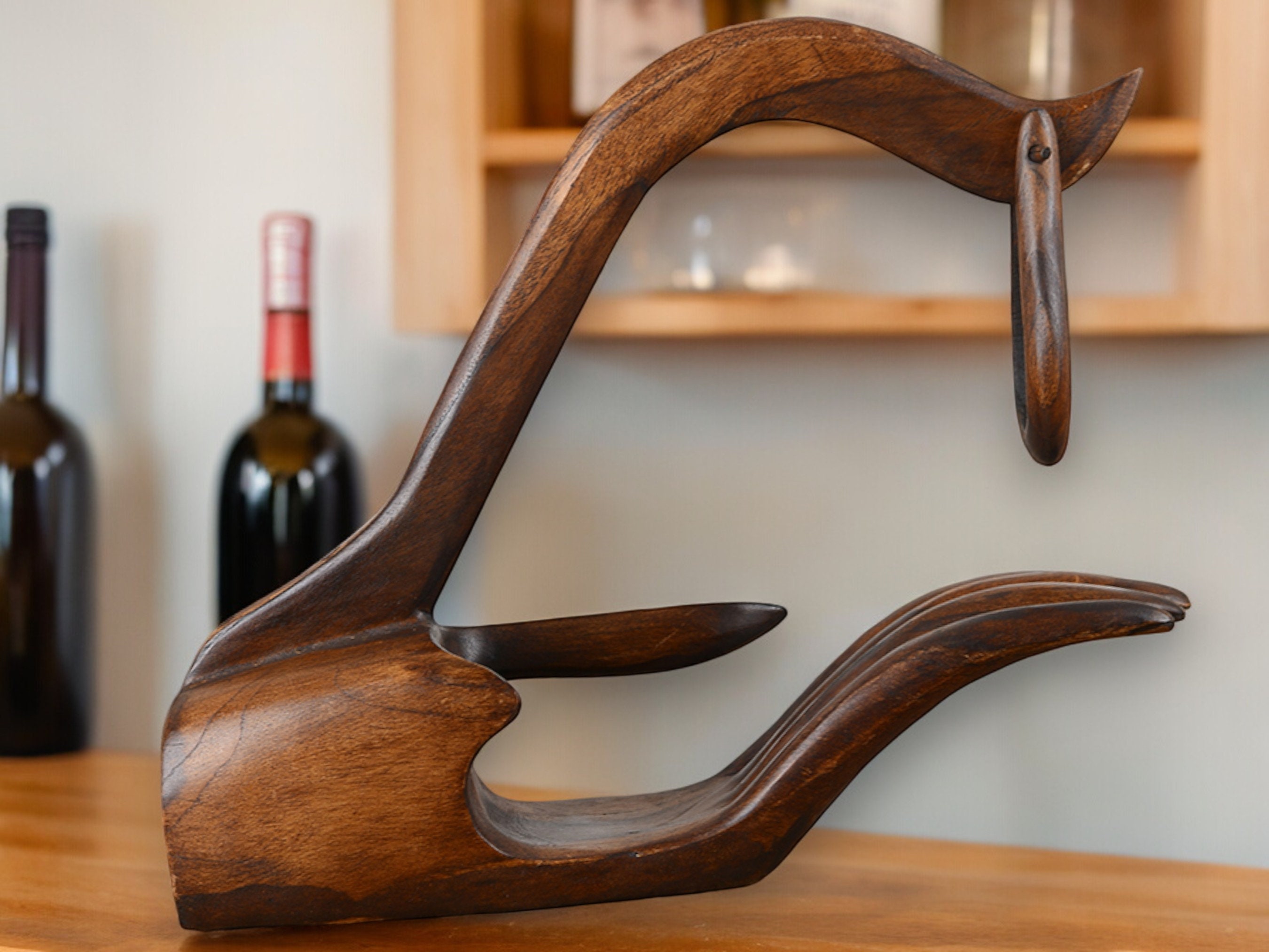 Solid Wood Wine Rack, Wooden Wine Rack, Hand Wine Rack, Kitchen Decor ...