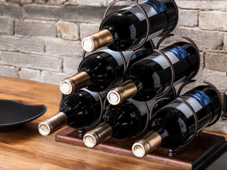 Pyramid Wine Rack, Kitchen Decor, Wine Lover Gift, Wine Bottle Holder ...