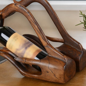 Solid Wood Wine Rack, Wooden Wine Rack, Hand Wine Rack, Kitchen Decor ...
