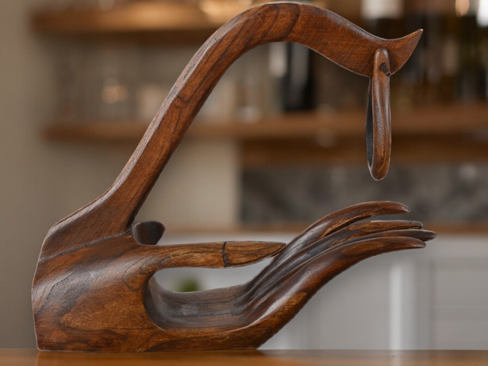 Solid Wood Wine Rack, Wooden Wine Rack, Hand Wine Rack, Kitchen Decor ...