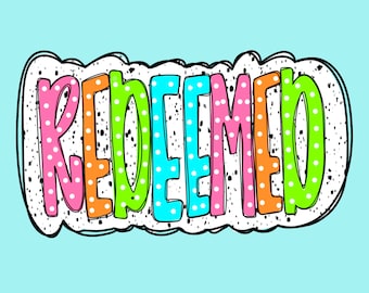 REDEEMED PNG Christian Art Sublimation Abstract Hand Painted Clipart ...