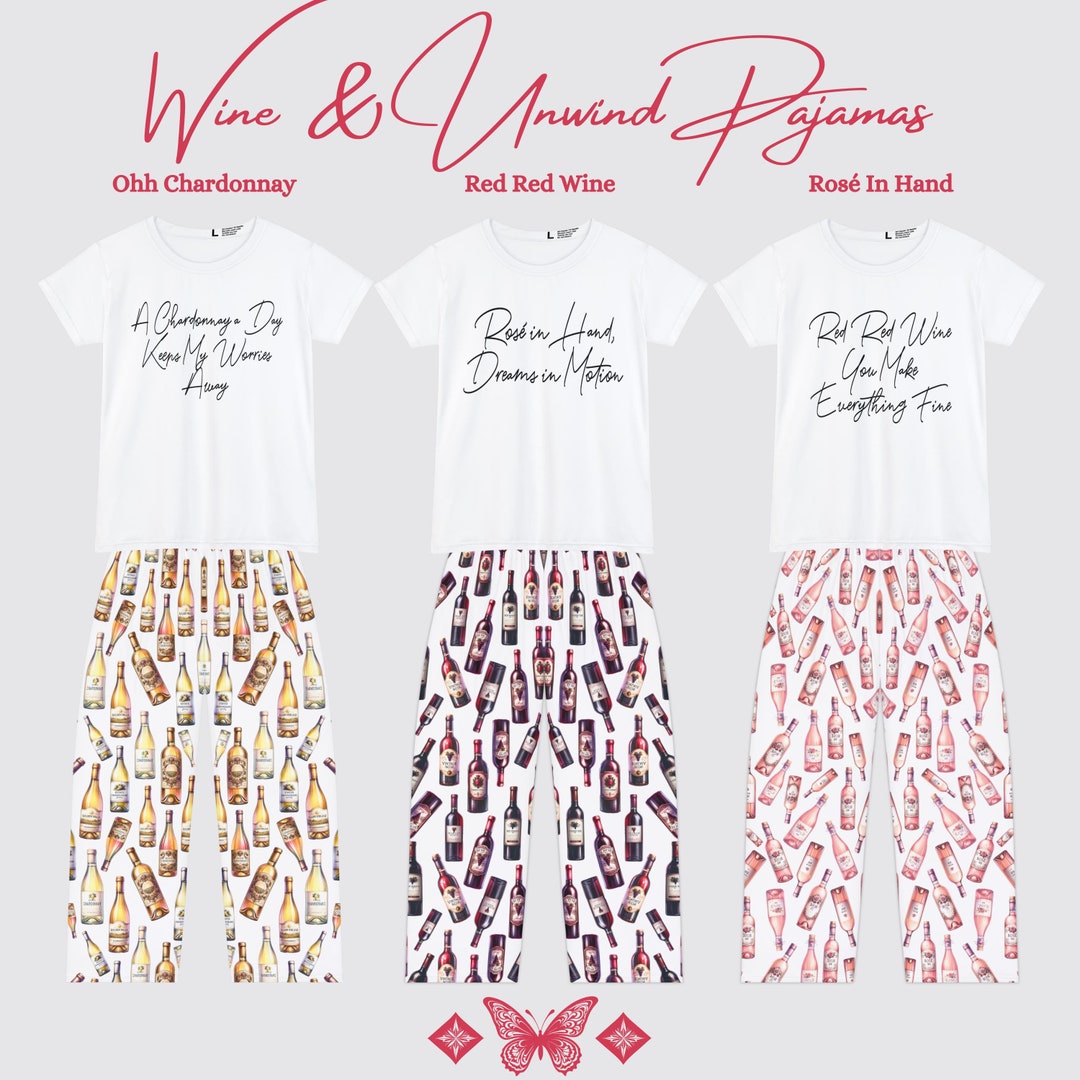 Wine-themed Pajama Pants for Women Cozy Lounge Wear, Perfect Gift for ...