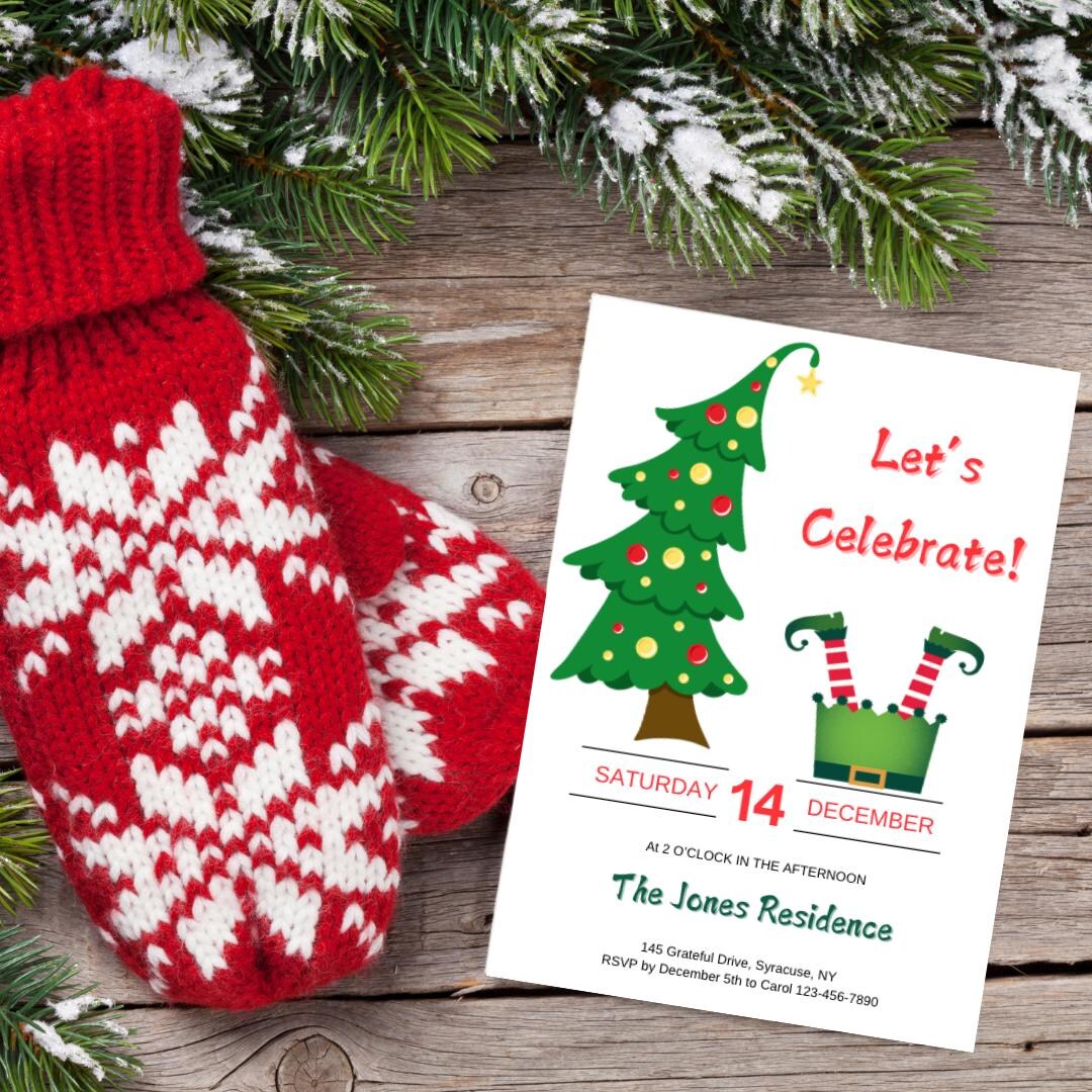 Editable Christmas Dinner Invitation, Printable Christmas Invitation ...