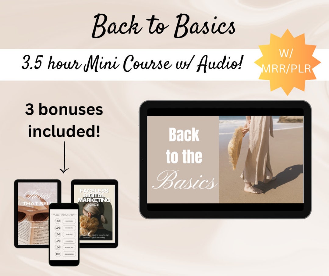 Back to Basics Course With MRR + PLR | 3.5 Hours Video and Audio Course ...