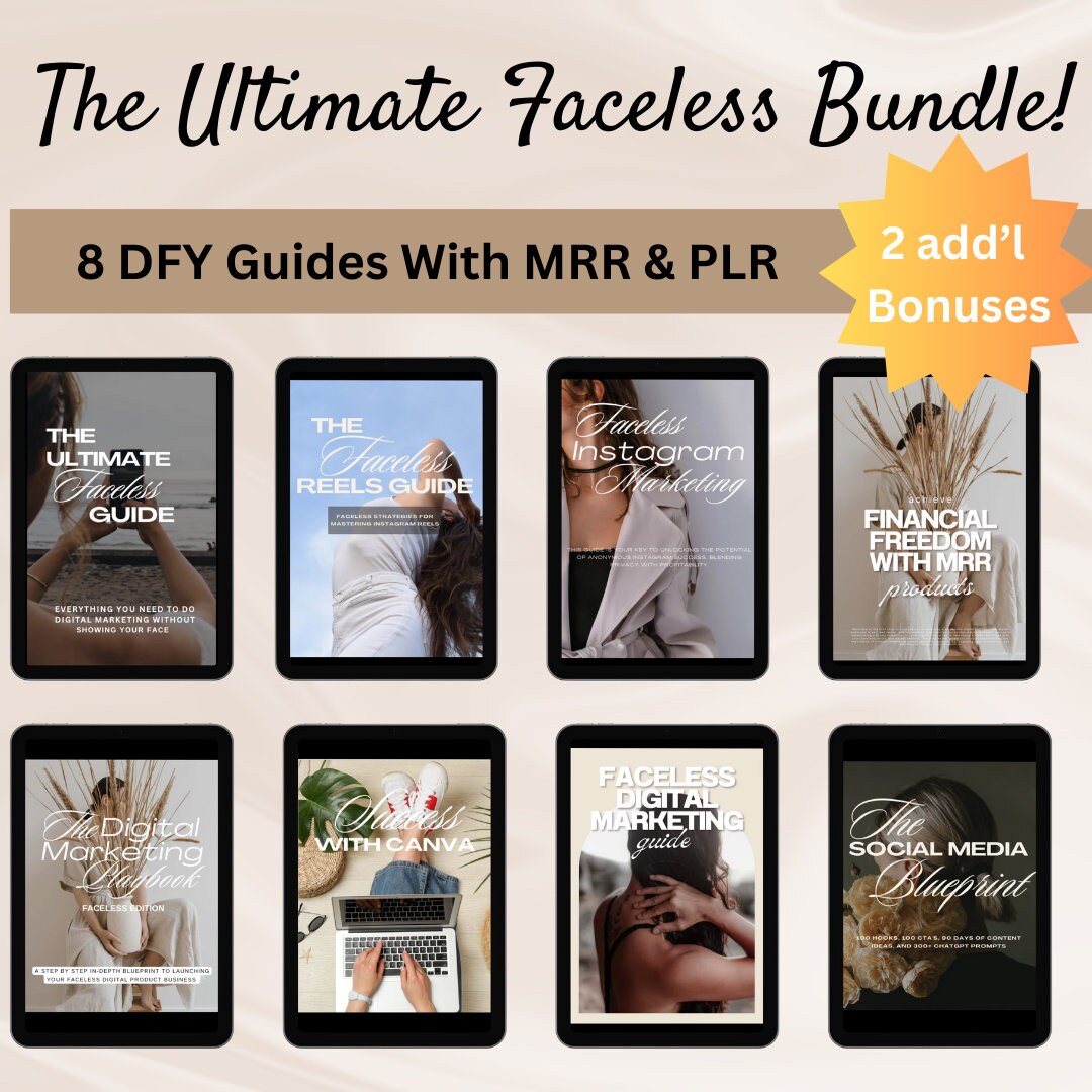 Faceless Digital Marketing Course Bundle Guides | Master Resell Rights ...